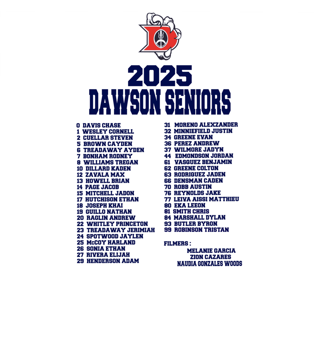 Dawson Football Senior towel 2025 – mypreciousprintss.com